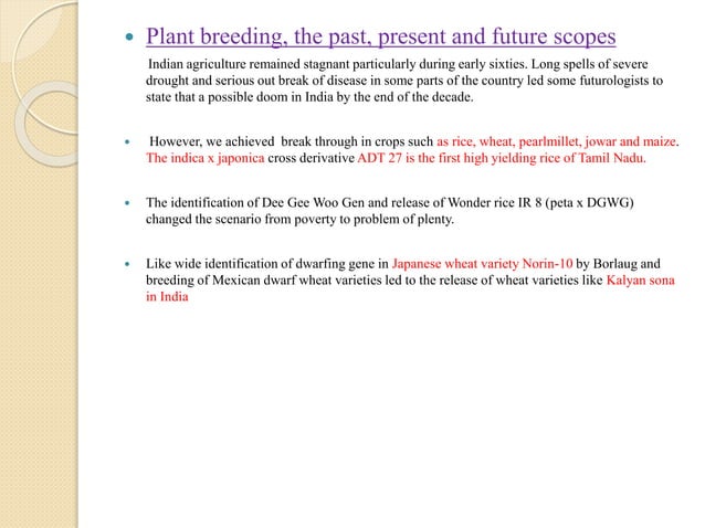 Introduction to plant breeding, History and Achievements | PPTX