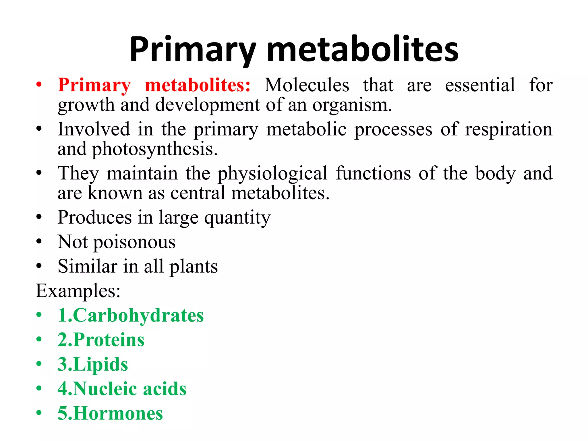 Introduction to plant metabolities | PPTX