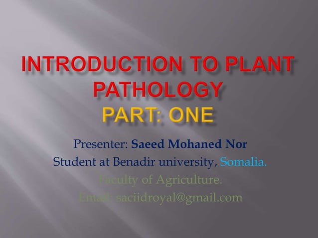 Introduction to plant pathology | PPTX | Agriculture | Industries
