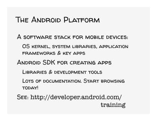 Introduction to Android platform | PPT