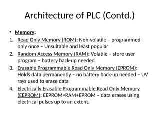 “Introduction to Programmable Logic Controllers” – Basics, architecture ...