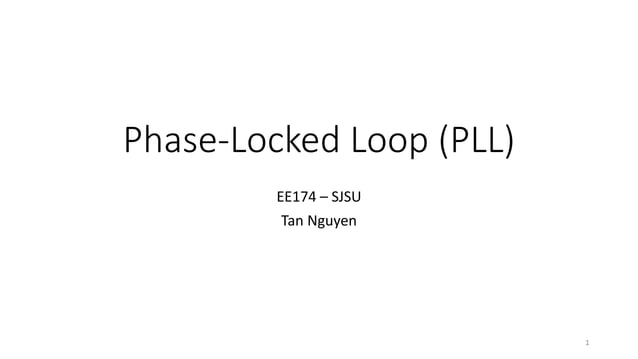 Introduction to PLL - phase loop lock diagram | PPTX