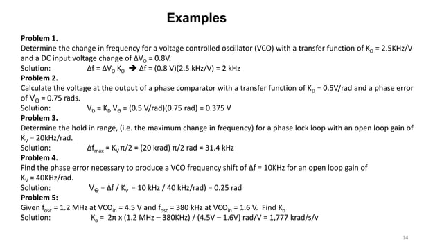 Introduction to PLL - phase loop lock diagram | PPTX