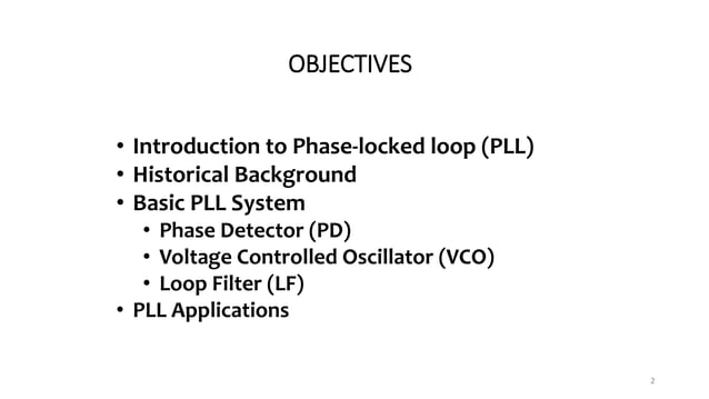 Introduction to PLL - phase loop lock diagram | PPTX