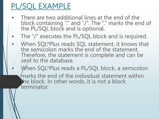 Introduction to PLSQL.PPT | Databases | Computer Software and Applications