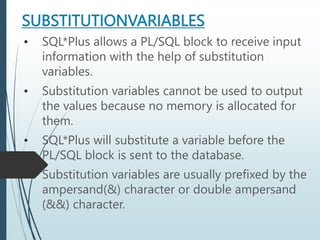 Introduction to PLSQL.PPT | Databases | Computer Software and Applications