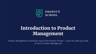 Introduction to Product Management | PPTX