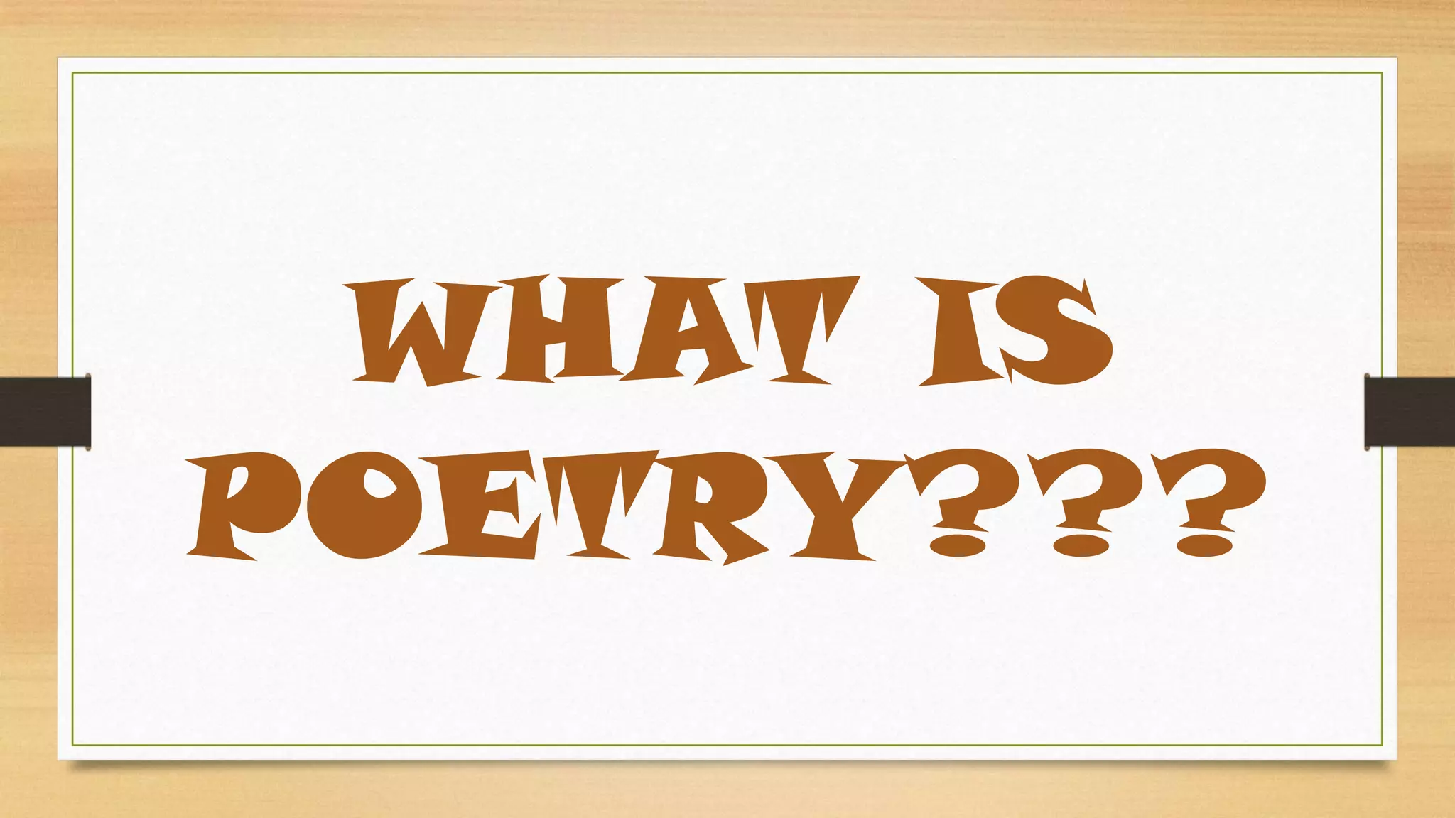 Introduction to poetry | PPTX | Poetry | Books and Literature
