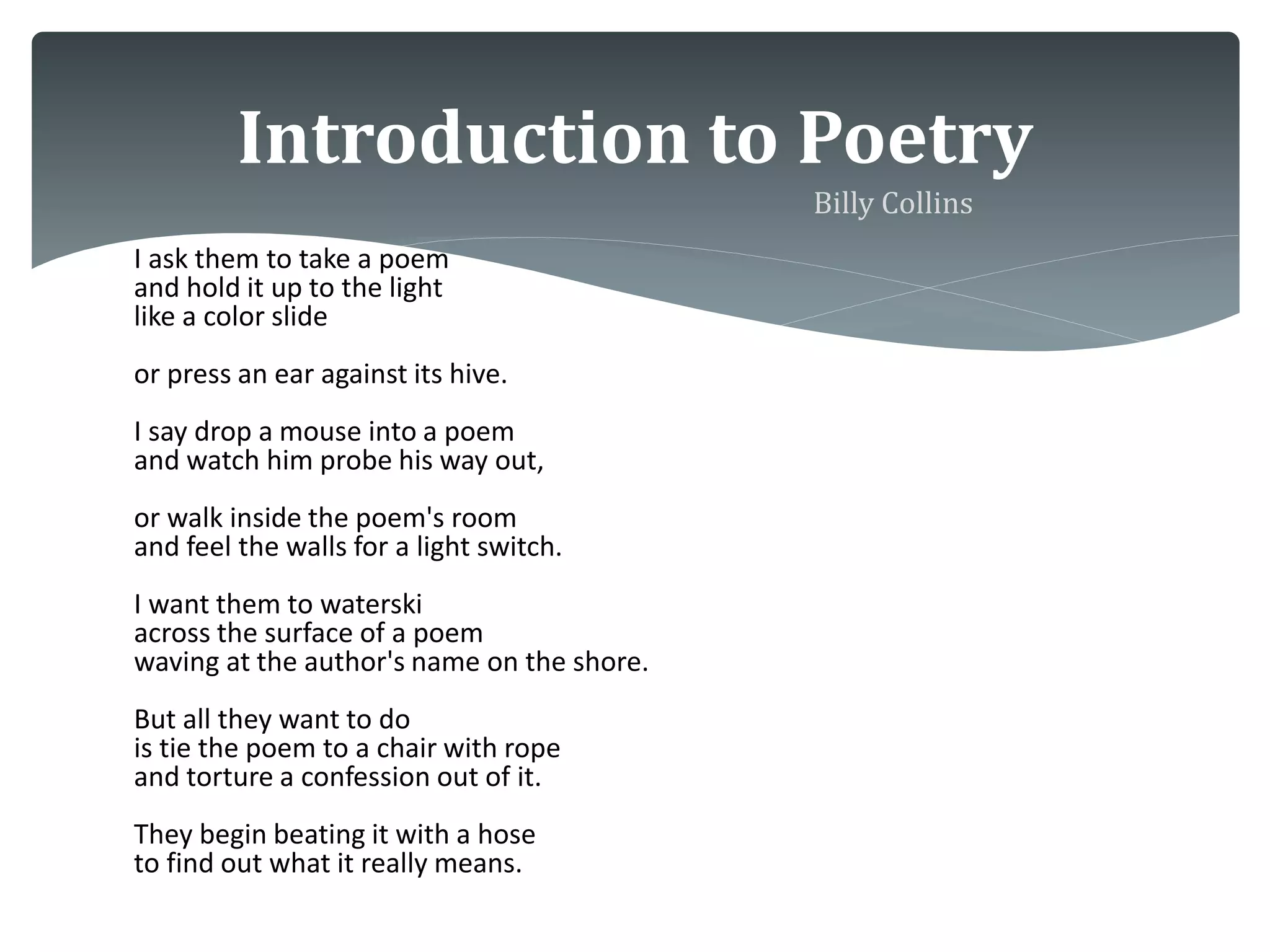Introduction to Poetry | PPTX