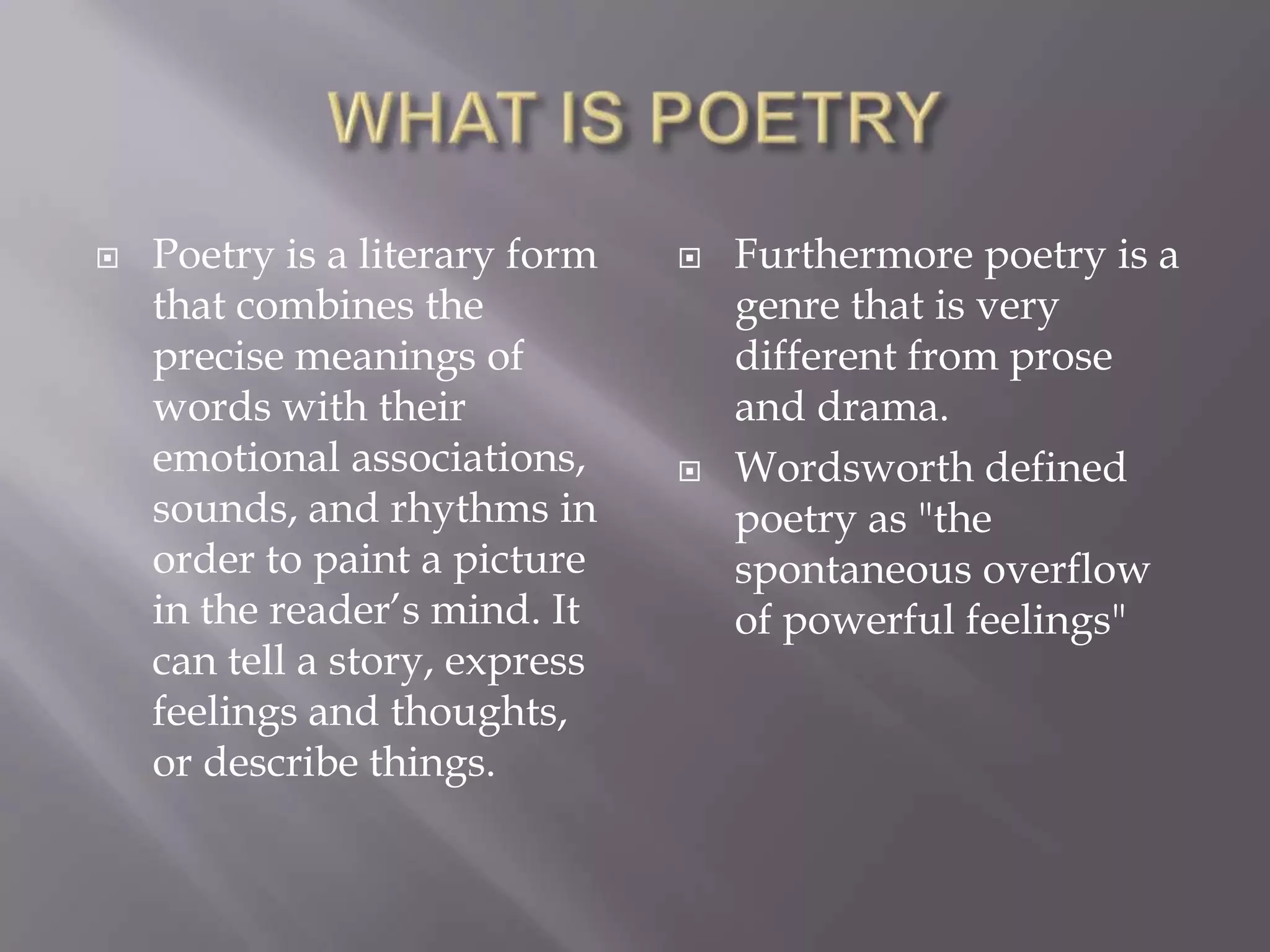 Introduction to poetry and the literally devices | PPTX | Poetry ...