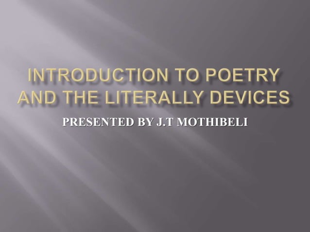 Introduction to poetry and the literally devices | PPTX | Poetry ...