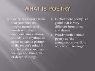 Introduction to poetry and the literally devices | PPTX