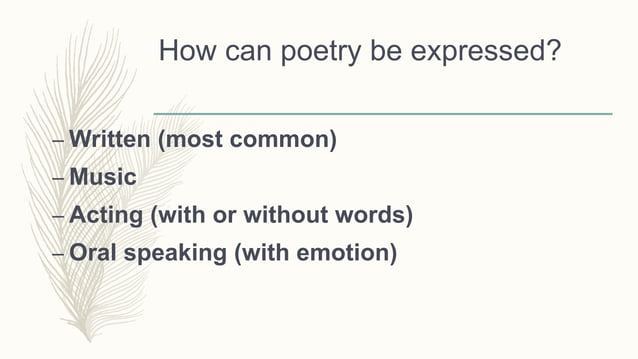 Introduction to poetry ppt (2) | PPTX | Poetry | Books and Literature