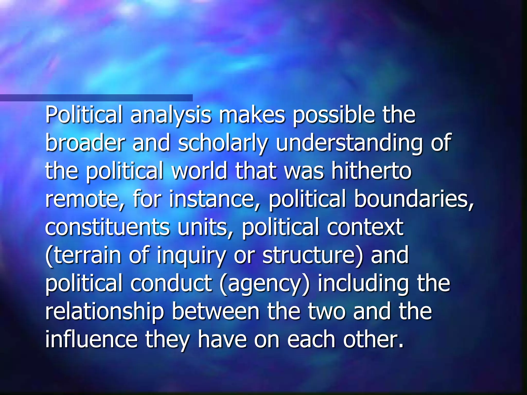 INTRODUCTION TO POLITICAL ANALYSIS.ppt | Politics