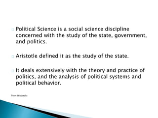 Introductiontopoliticalscience 140802225216-phpapp01 | PDF