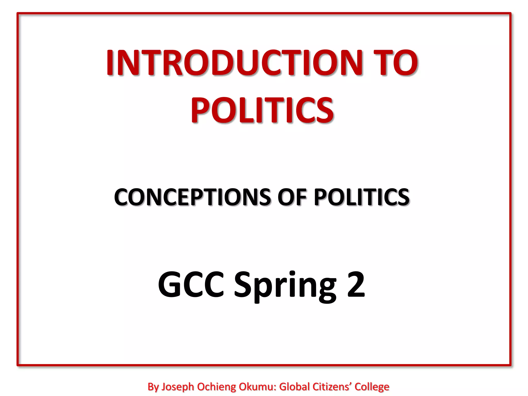 Introduction to politics | PDF