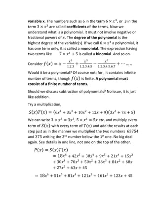 Introduction to polynomials | PDF