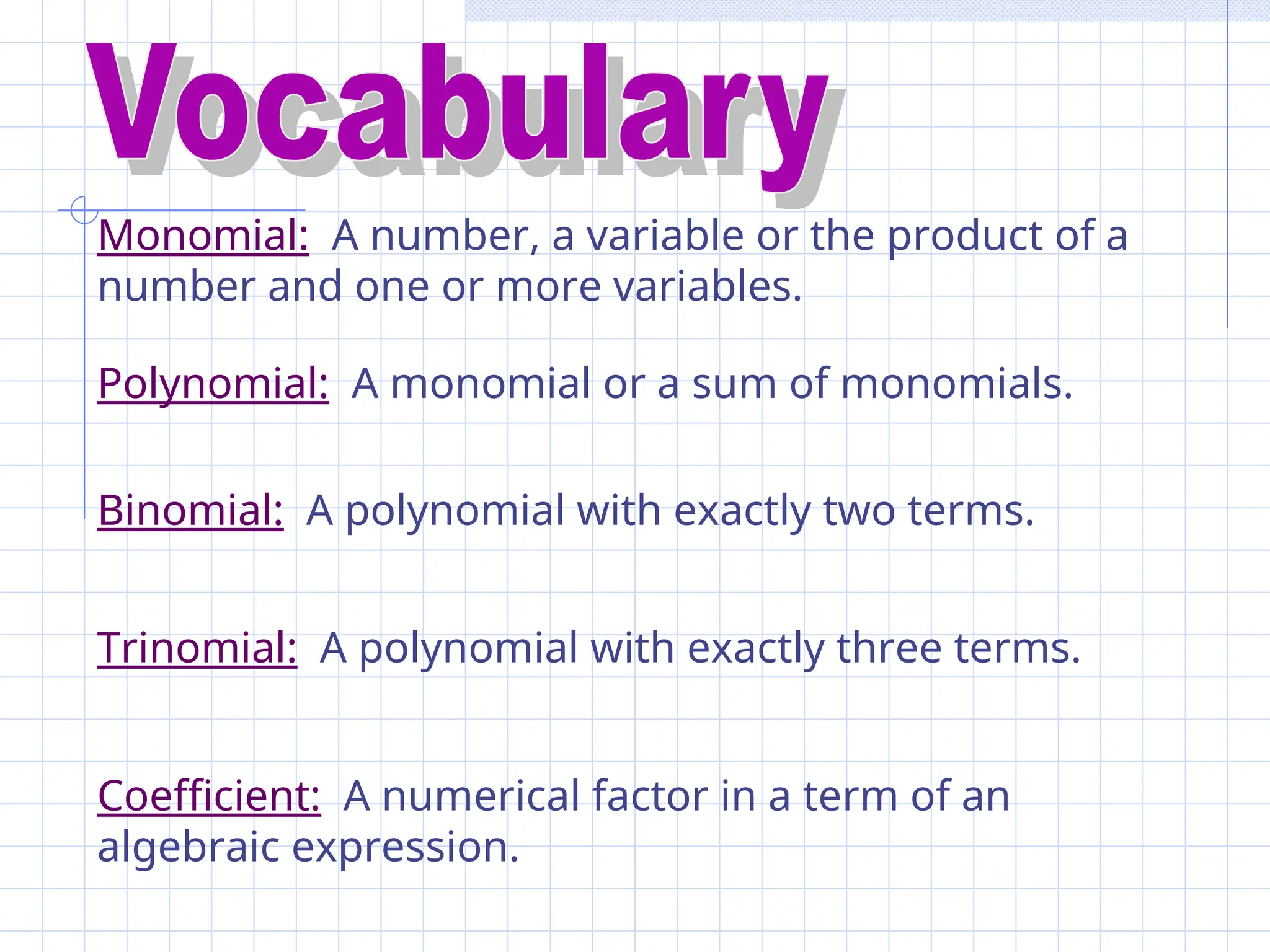 Introduction to Polynomials.ppt0.............................. | PPT