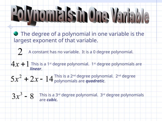 Introduction to Polynomials.ppt0.............................. | PPT