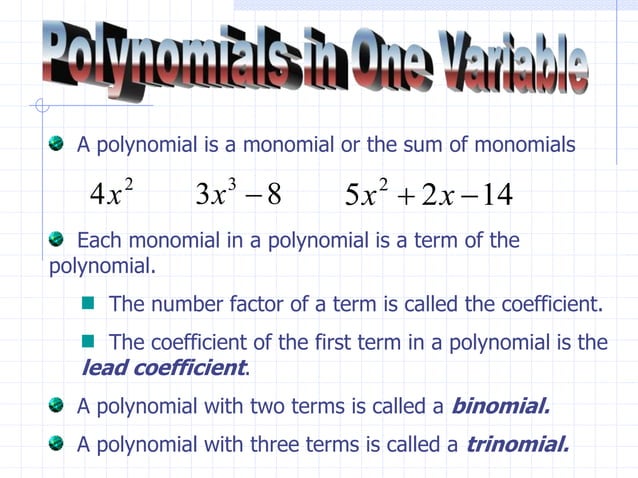 Introduction to Polynomials (2).ppt FREE | PPT | Physics | Science