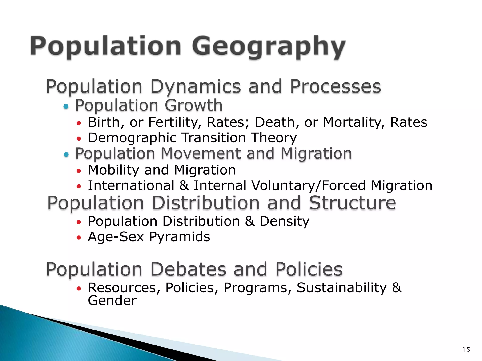 Introduction To Population Geography | PPTX