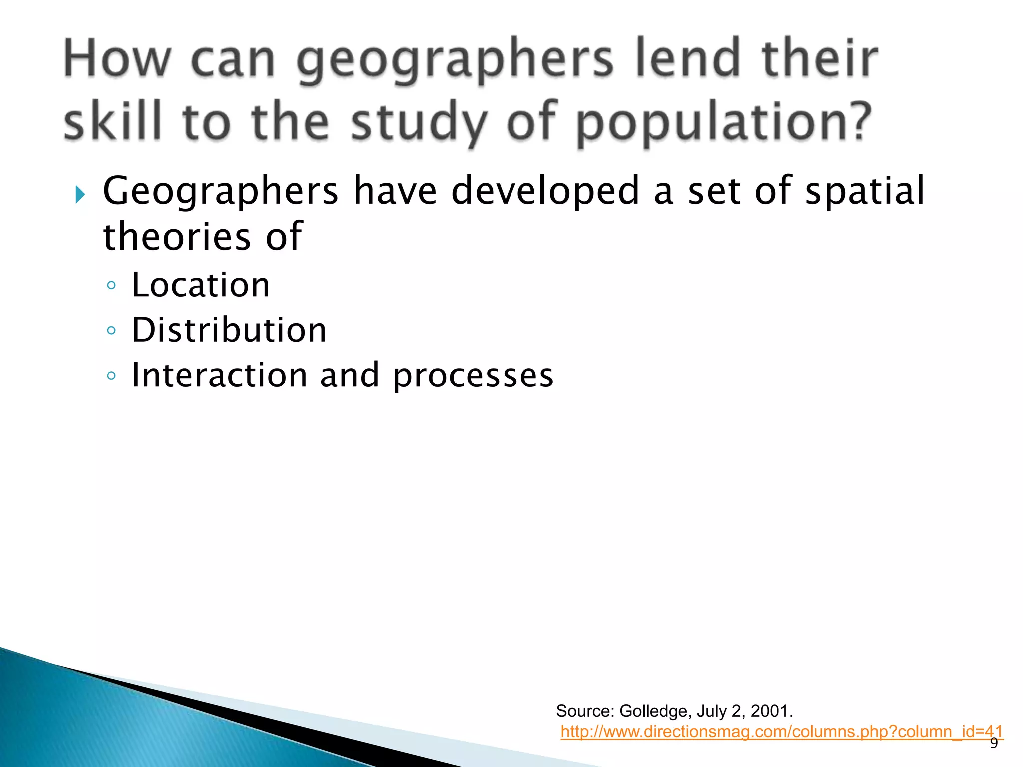 Introduction To Population Geography | PPTX