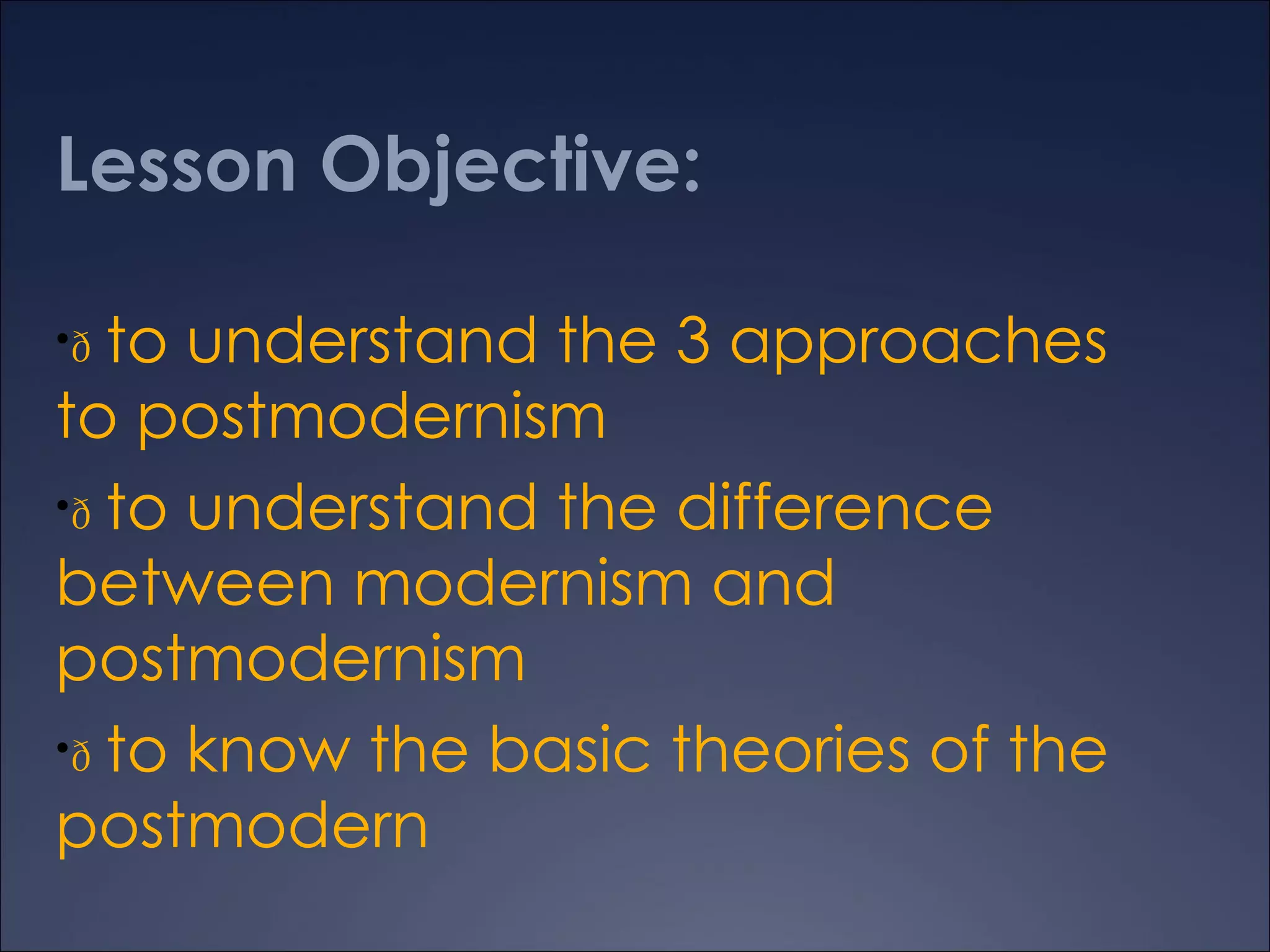 Introduction to post modernism | PPT