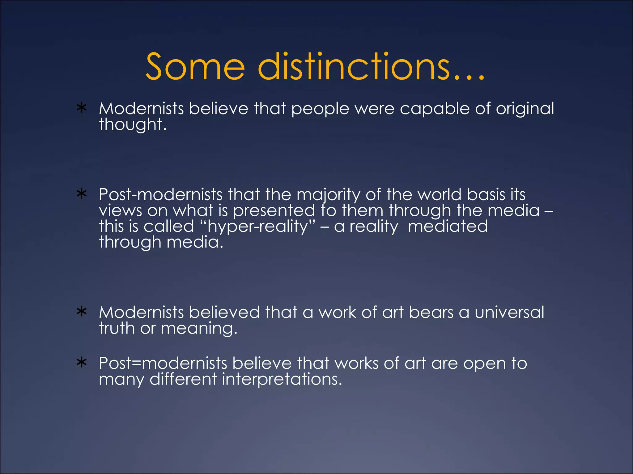 Introduction to post modernism | PPT