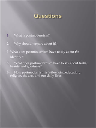 Introduction to postmodernism | PPT | Modern Art | Fine Art