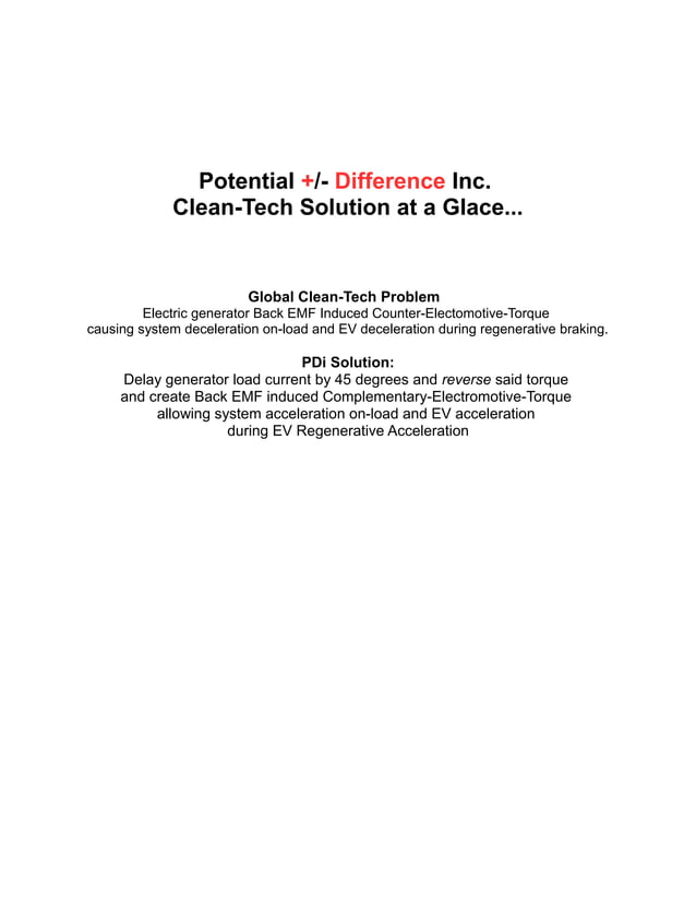 Introduction to Potential Difference Inc. & EV Regenerative ...