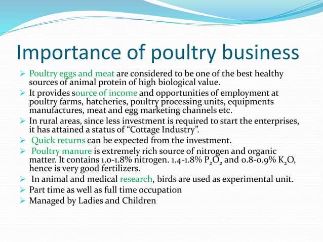 Introduction to poultry | PPTX | Agriculture | Industries