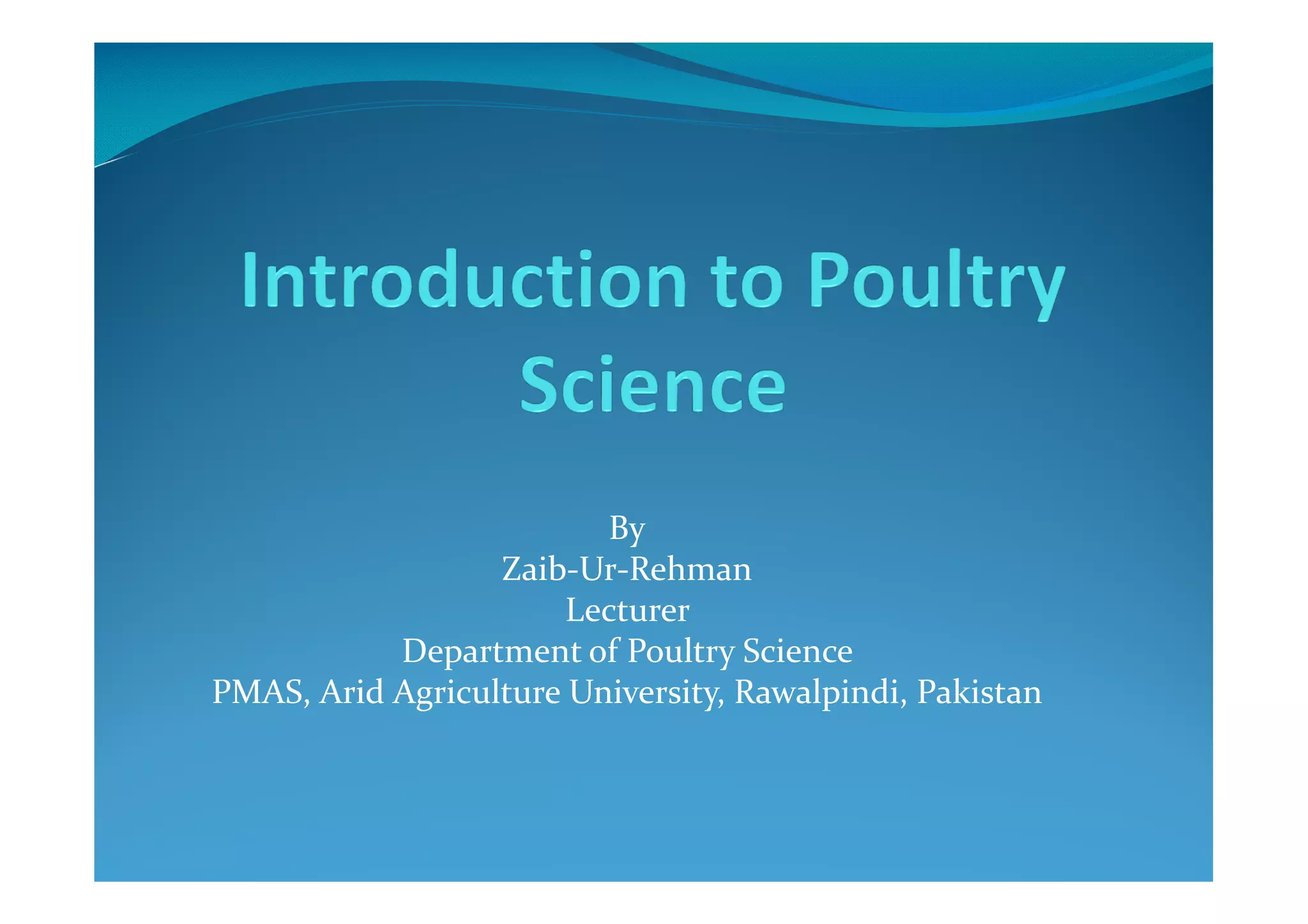 Introduction to poultry science | PDF