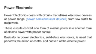 Introduction to and applications of Power Electronics | PPTX
