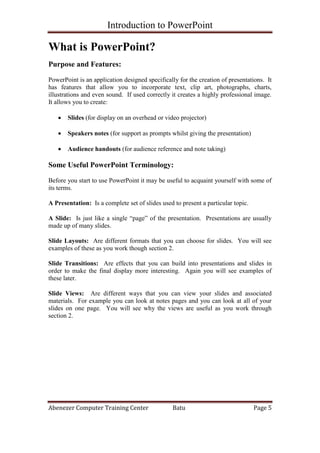 Introduction to power point 2007 docx | PDF