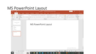 Introduction to PowerPoint MS Power point introduction option view main ...
