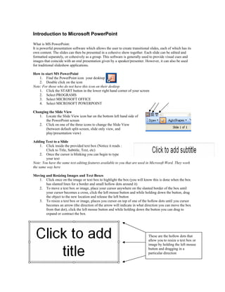 Introduction to Microsoft Power Point Presentions | PDF