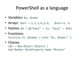 Introduction To Power Shell | PPTX