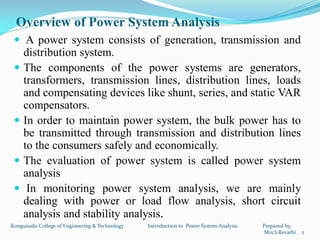 Introduction to power system analysis | PDF