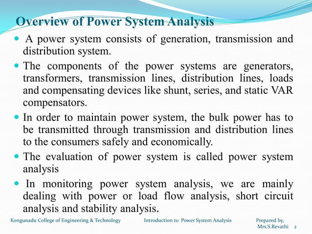 Introduction to power system analysis | PDF | Power and Energy Industry | Industries