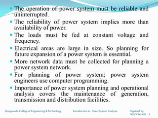 Introduction to power system analysis | PDF
