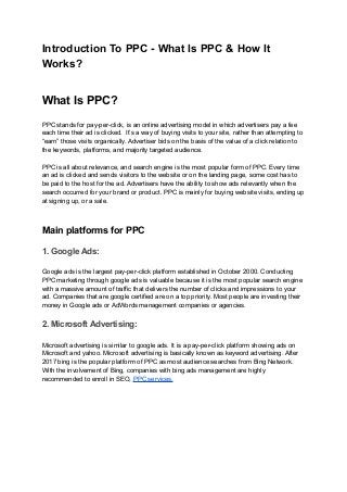 Introduction to ppc what is ppc & how it works