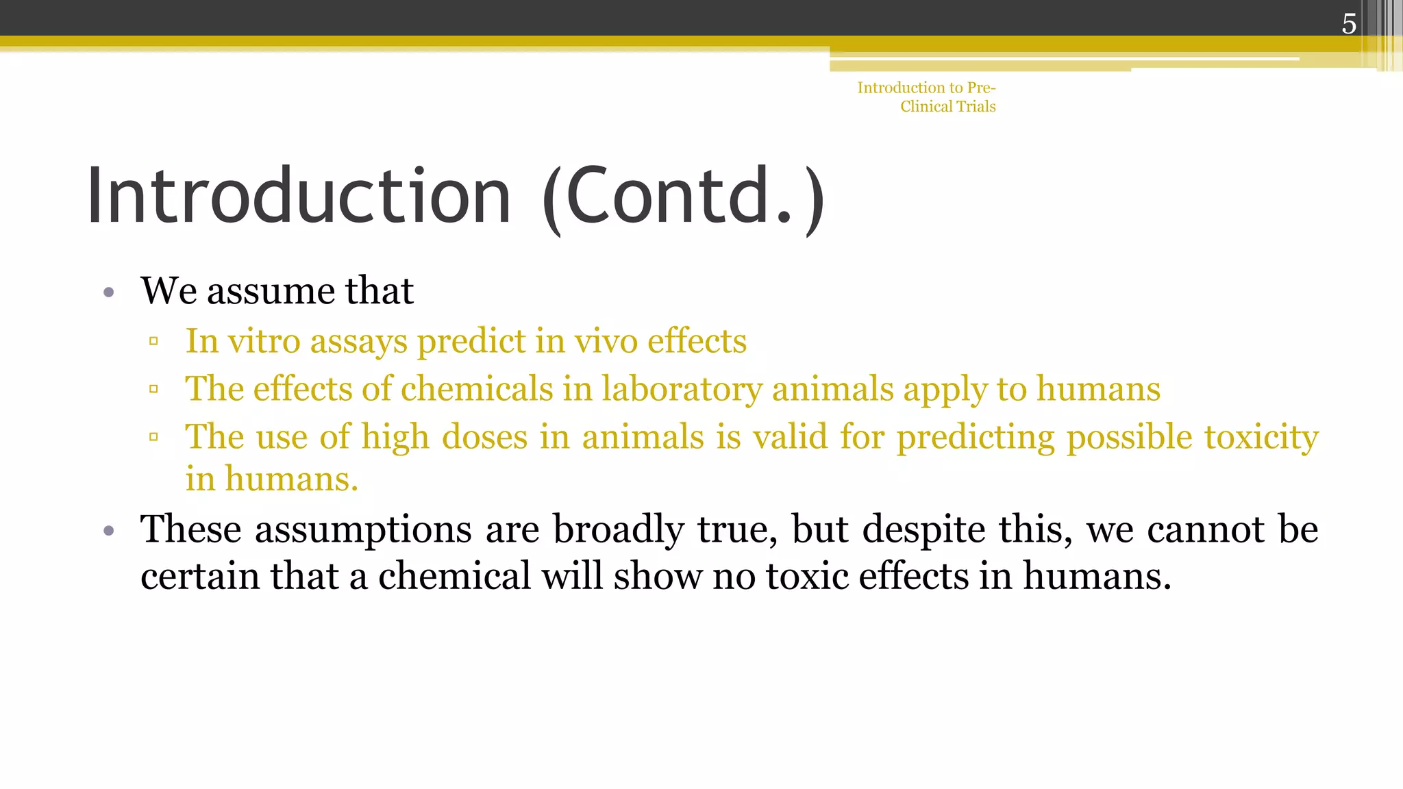 Introduction to Pre-clinical Trials | PPTX