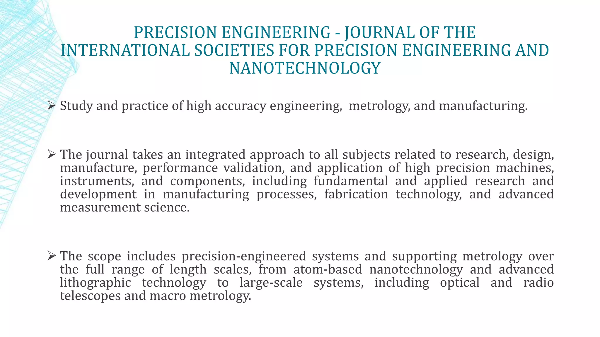 Introduction to Precision Engineering | PPTX