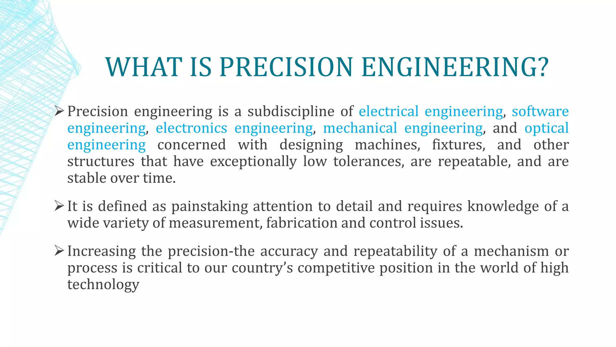 Introduction to Precision Engineering | PPTX