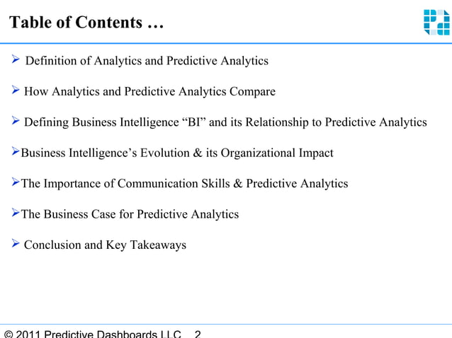 Introduction To Predictive Analytics Part I | PPT