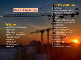 An Introduction to Prefabricated structures | PPTX
