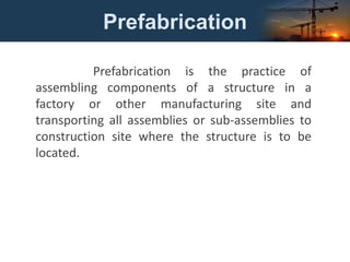 An Introduction to Prefabricated structures | PPTX