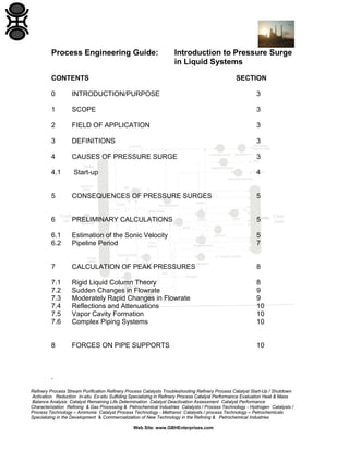 Introduction To Pressure Surge In Liquid Systems | PDF