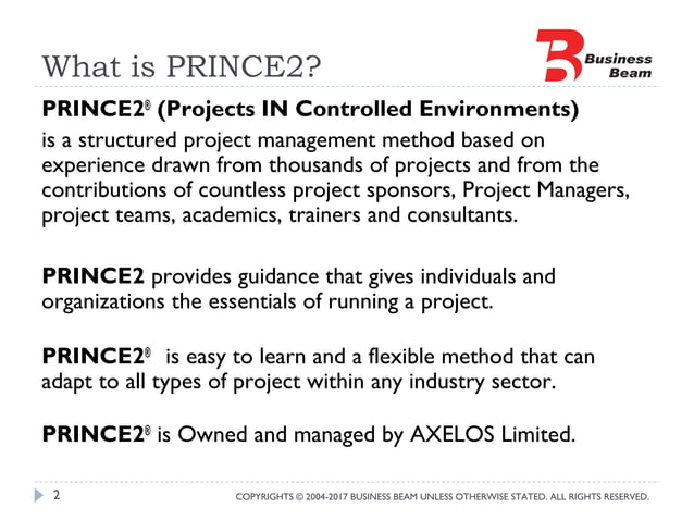 Introduction to PRINCE2 Trainings | PPT