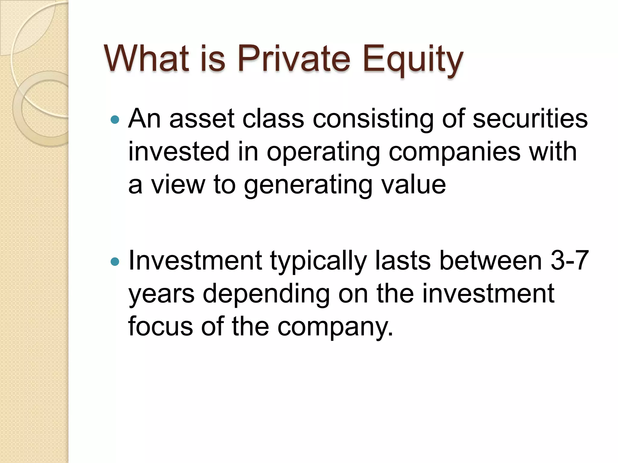 Introduction to Private Equity | PPTX